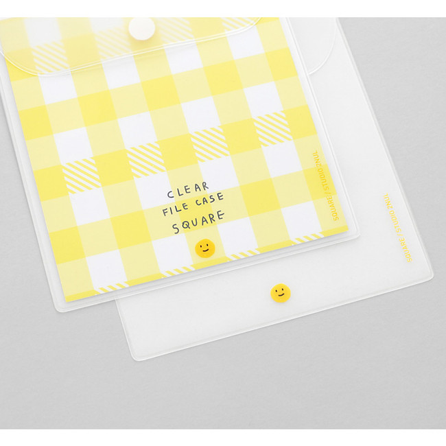 2NUL Smile square clear snap file folder case pouch bag