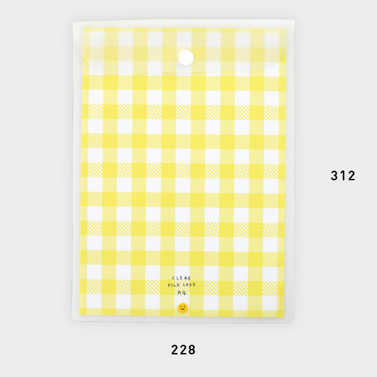 2NUL Smile A4 size clear snap file folder case pouch bag