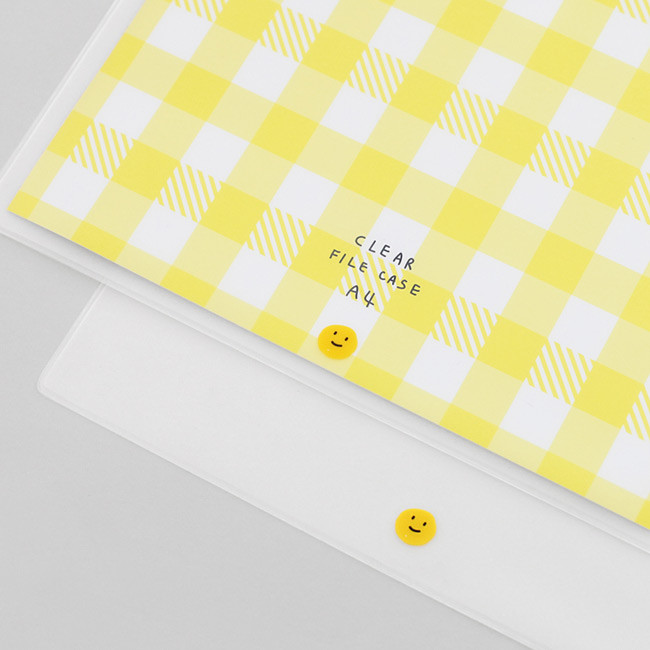 2NUL Smile A4 size clear snap file folder case pouch bag