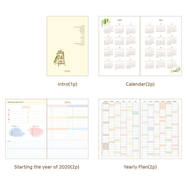 O-CHECK 2020 Shiny days hardcover dated weekly diary planner