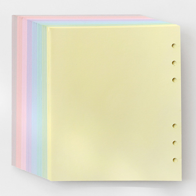 2NUL Color A6 wide 6-ring blank notebook refill set