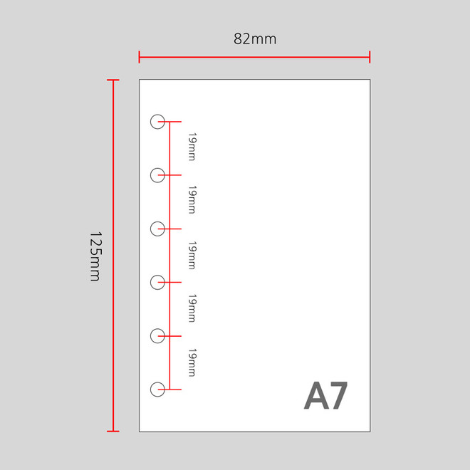Wanna This Color blank paper A7 size 6 holes refills set