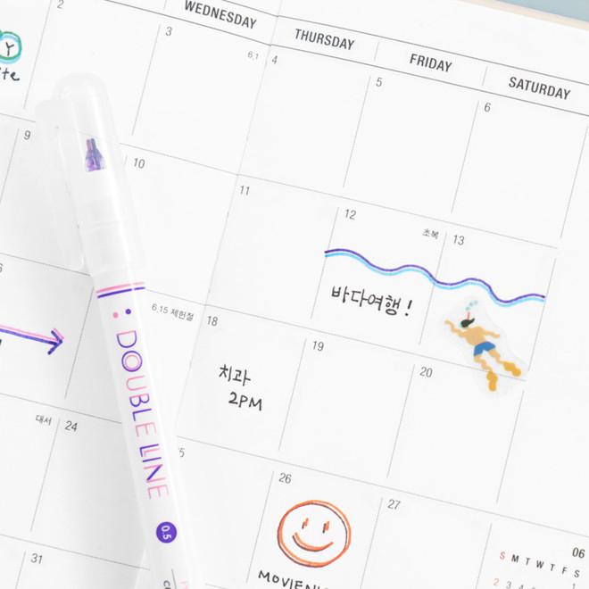 ICONIC Double color line in one pen set of 3