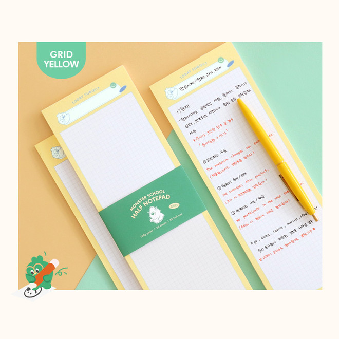 Indigo Monster School Half B5 Writing Notepad