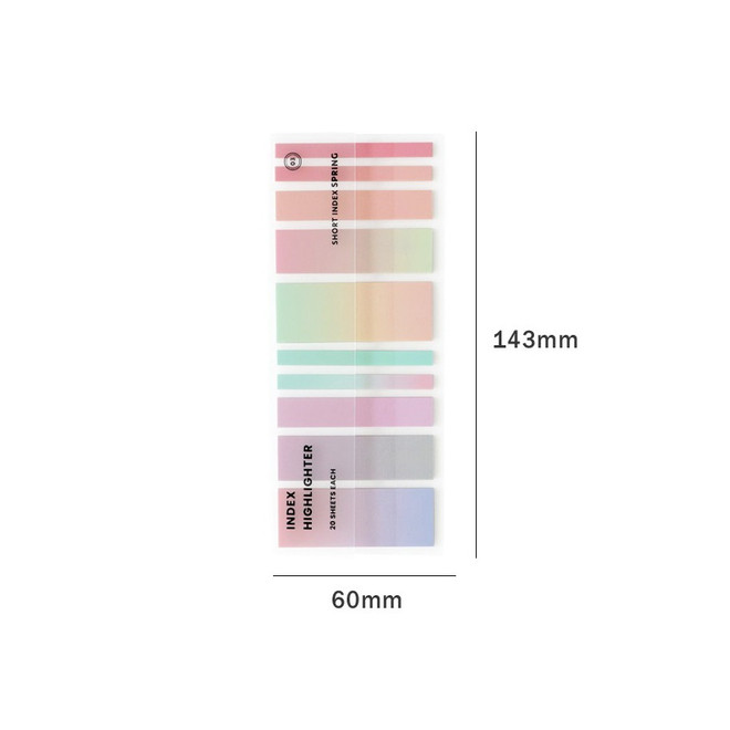 Iconic Index Short Highlighter Sticky Note Set