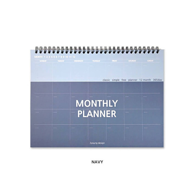 2Young Simple 18 Month Undated Monthly Desk Planner