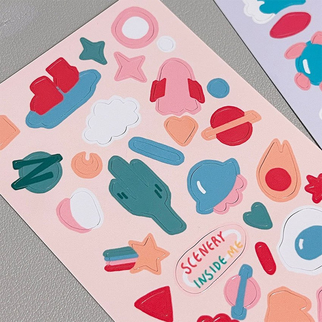 Scenery Inside Simple illustration Me Sticker Stationery