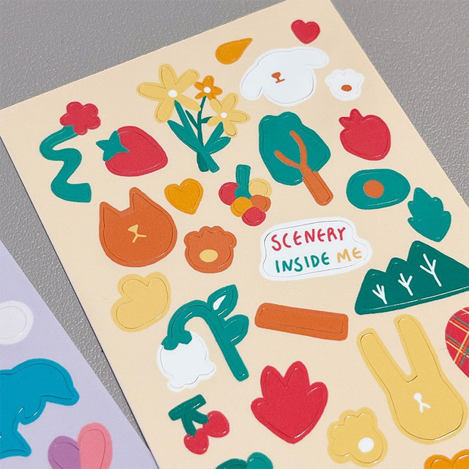 Scenery Inside Simple illustration Me Sticker Stationery