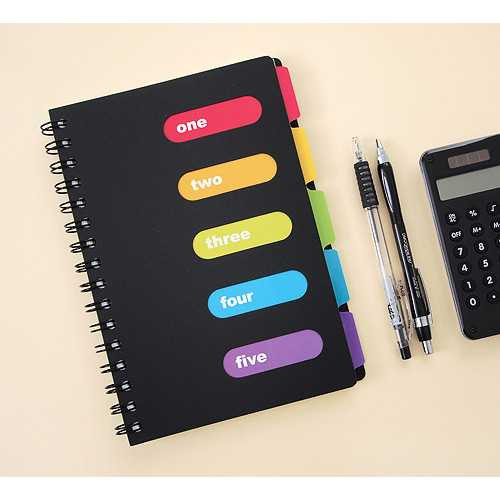 2young Small wirebound lined notebook with color index tab ver.2