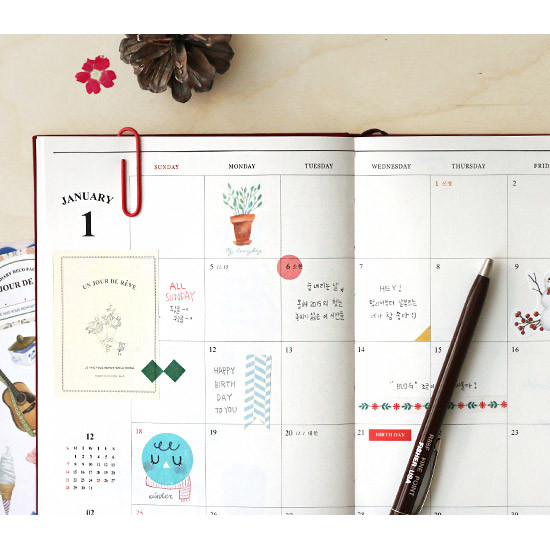 Iconic Diary deco sticker set 9 sheets in one set ver.5 - fallindesign