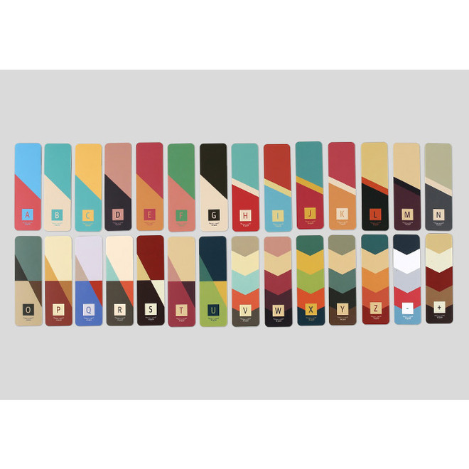 Colorful alphabet bookmark set - fallindesign.com
