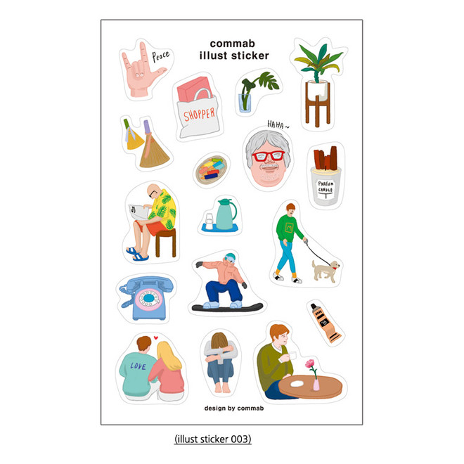 Design Comma-B illustration transparent clear sticker