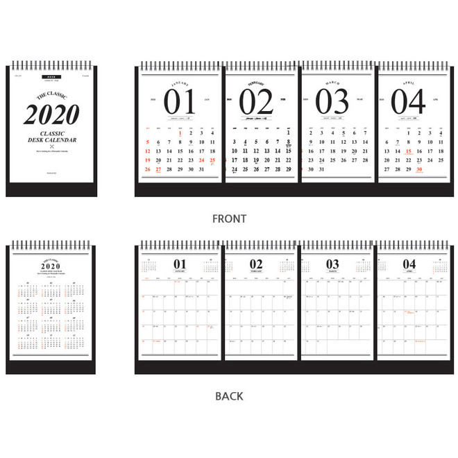 Wanna This 2020 Classic stand up desk flip monthly calendar