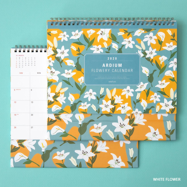 Ardium 2020 Flowery stand up desk flip monthly calendar