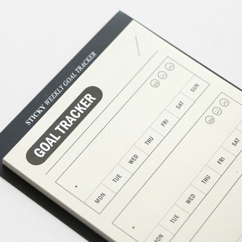 Iconic Weekly goal tracker sticky notepad - fallindesign