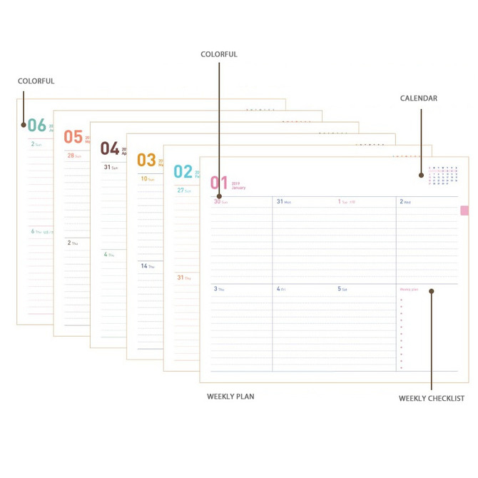 Jam studio 2019 One fine day dated weekly planner scheduler