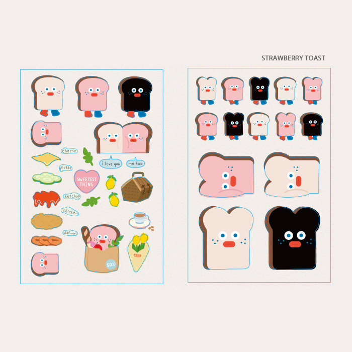 ROMANE Brunch brother PVC deco sticker 2 sheets set