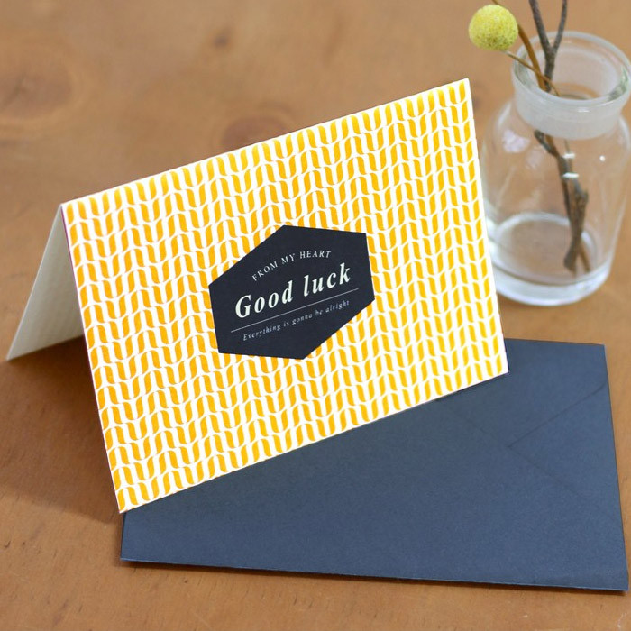 Iconic Good luck illustration pattern message card - fallindesign