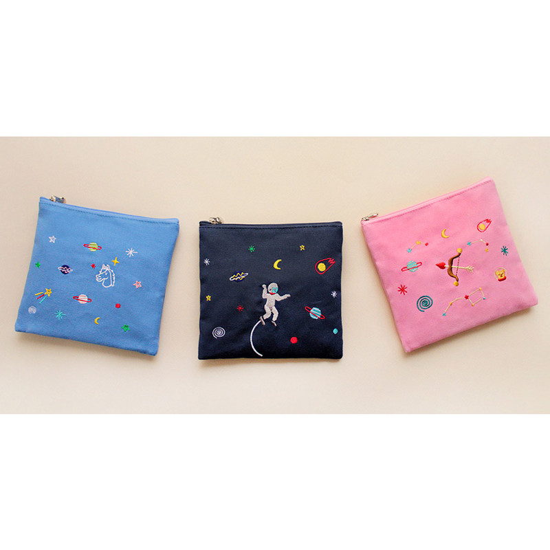 Afternoon In space medium cotton zipper pouch - fallindesign