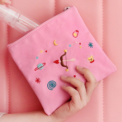 Afternoon In space medium cotton zipper pouch - fallindesign