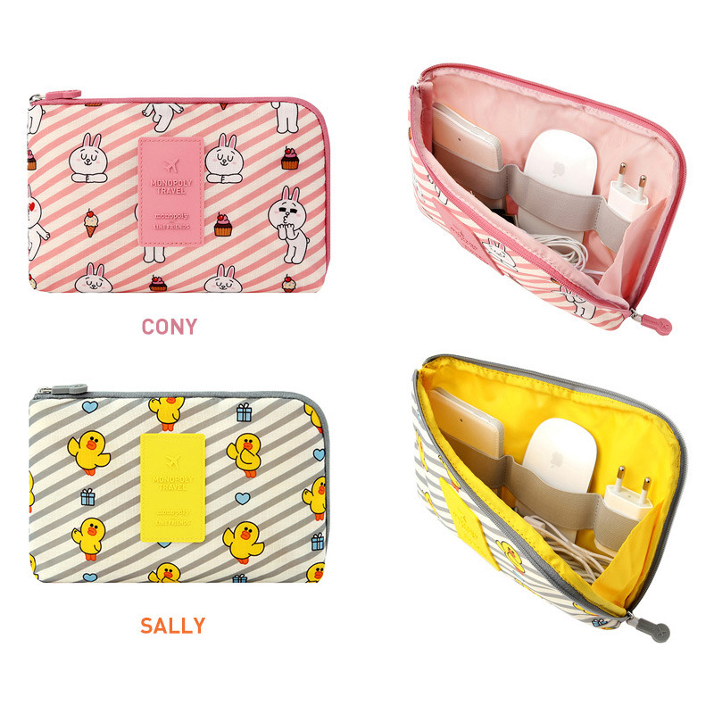 Monopoly Line friends half zip around large cable pouch