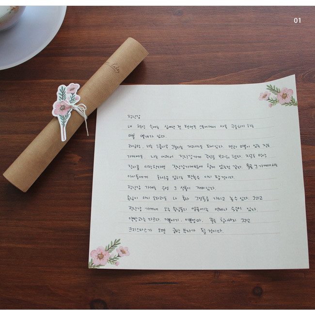 Gentle Wave Nature rolled up letter with gift tags and string