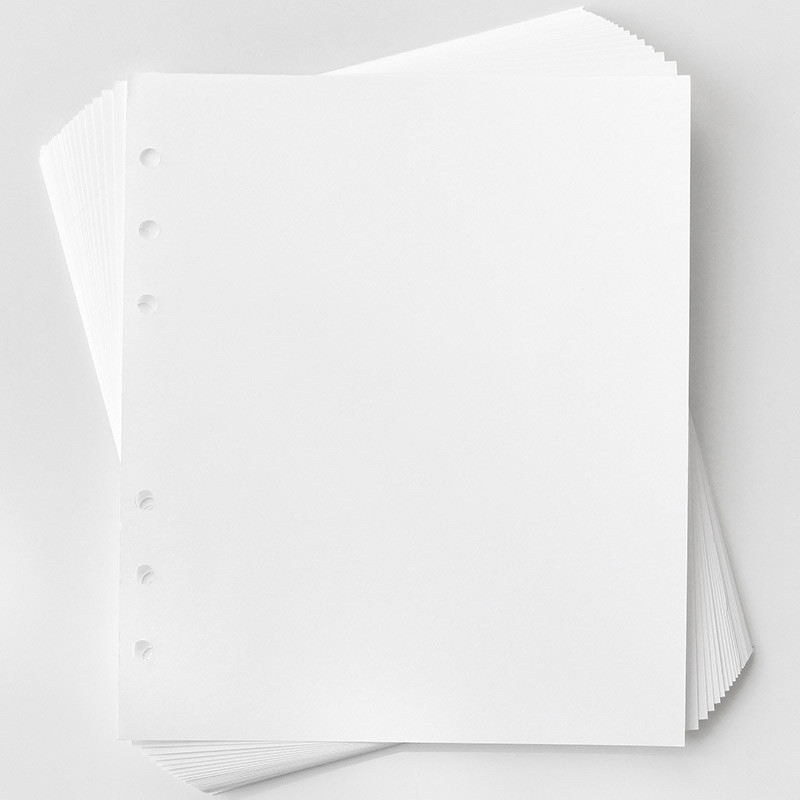 Pastel colored 6-ring A6 wide blank notebook refills set