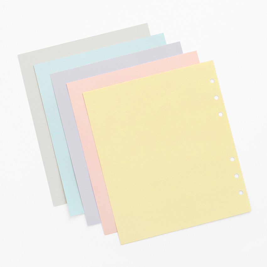 2NUL Biscuit wide A6 6 ring blank note paper refill set