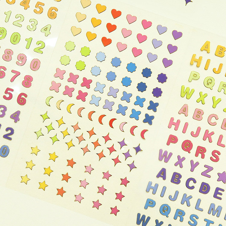 Indigo Color and Gradation Alphabet sticker set