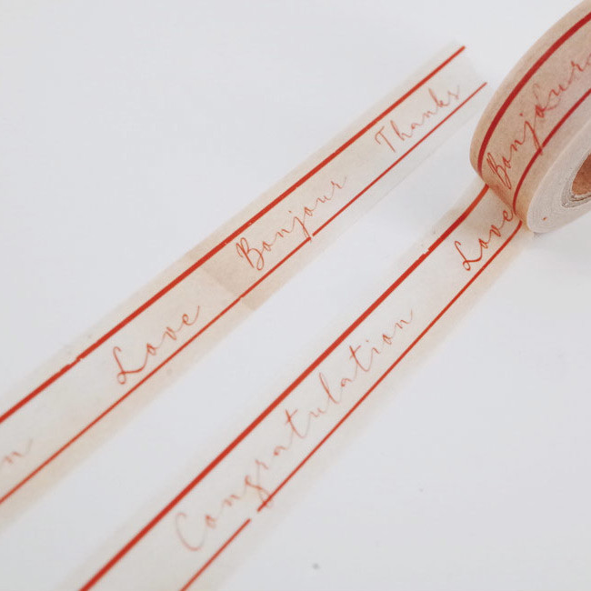 Universal Condition Coral vintage lettering masking tape