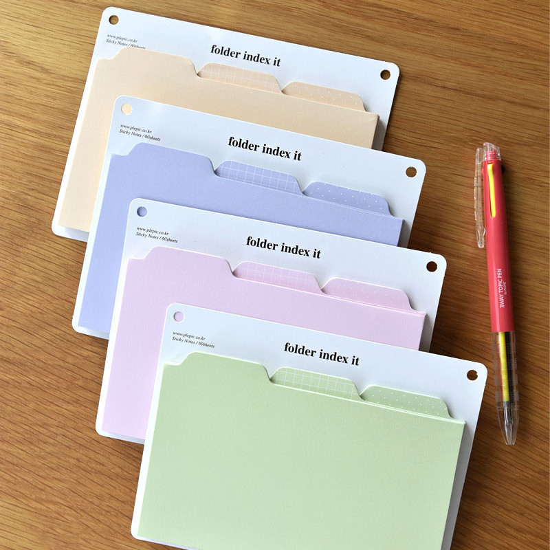 Plepic Collage Wide Folder Index Sticky Notepad Set