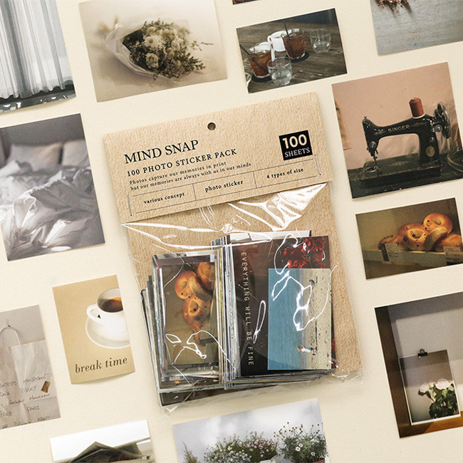 Indigo Vintage decorative paper sticker pack 50 sheets