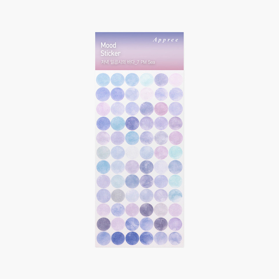 Appree Pink Gradation 4AM Circle Paper Sticker 6 Sheets