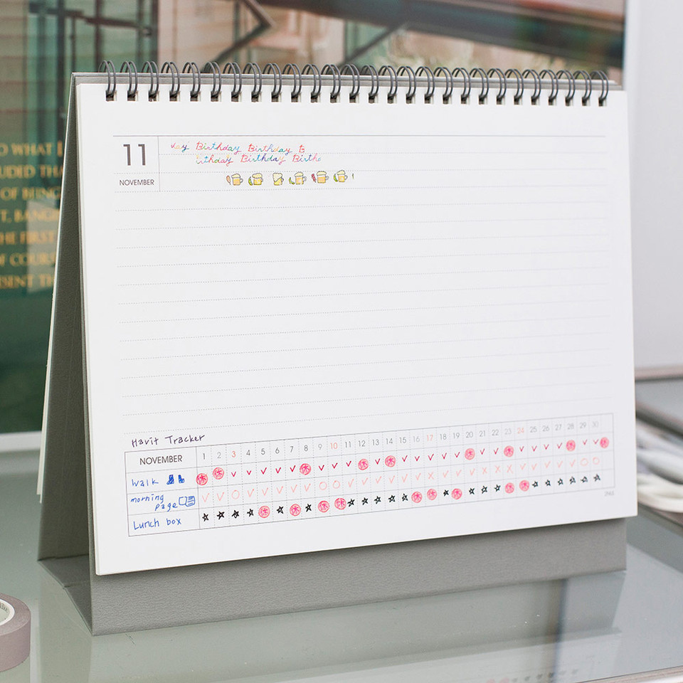 2NUL 2023 Note Monthly Standing Flip Desk Calendar