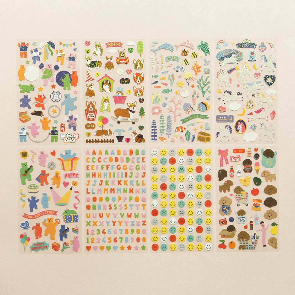 Dailylike Diary Slim Removable Sticker Pack of 8 Sheets