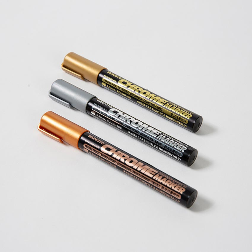 Chrome Paint Marker 3 Pens Pack: Pro-Quality Metallic Art