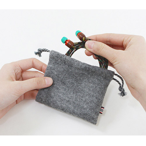 Indigo The Basic felt small drawstring pouch ver.3 - fallindesign