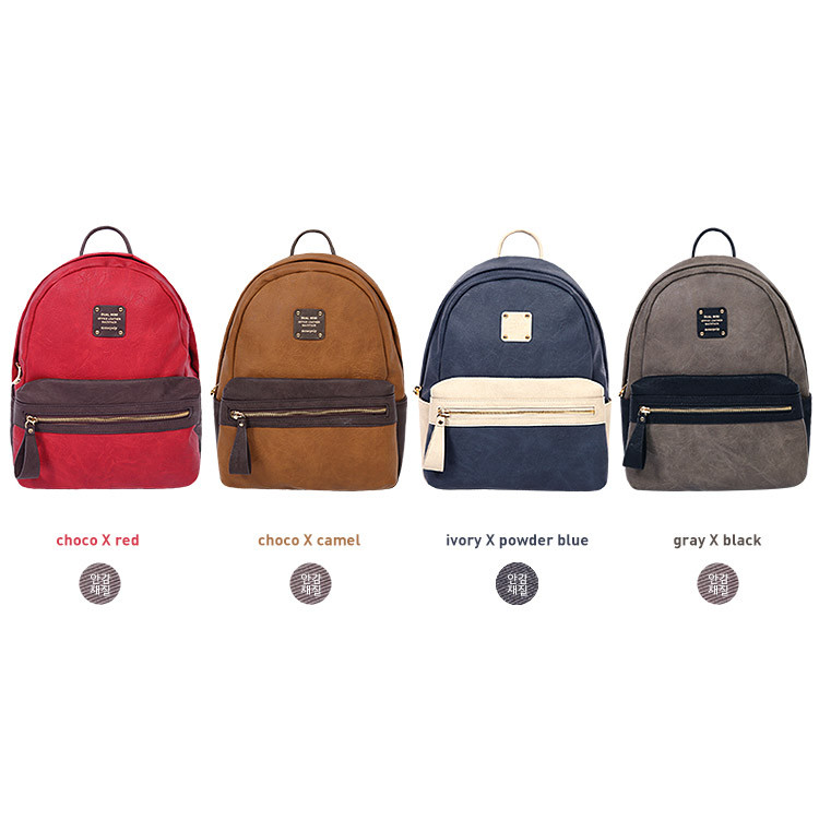 Monopoly Dual Two tone leather small backpack - fallindesign