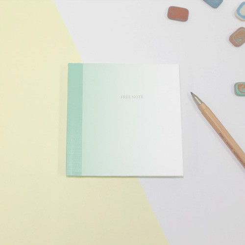 O-check Pink gradation medium plain notebook - fallindesign