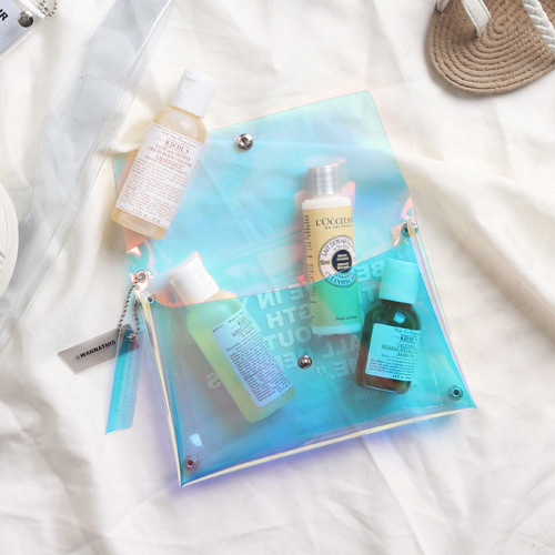 Wanna This Square clear pocket folding pouch bag - Fallindesign.com