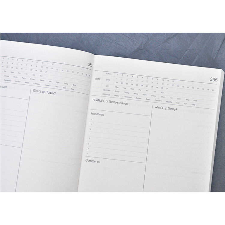 Paperpack Standard 6 months undated daily planner journal