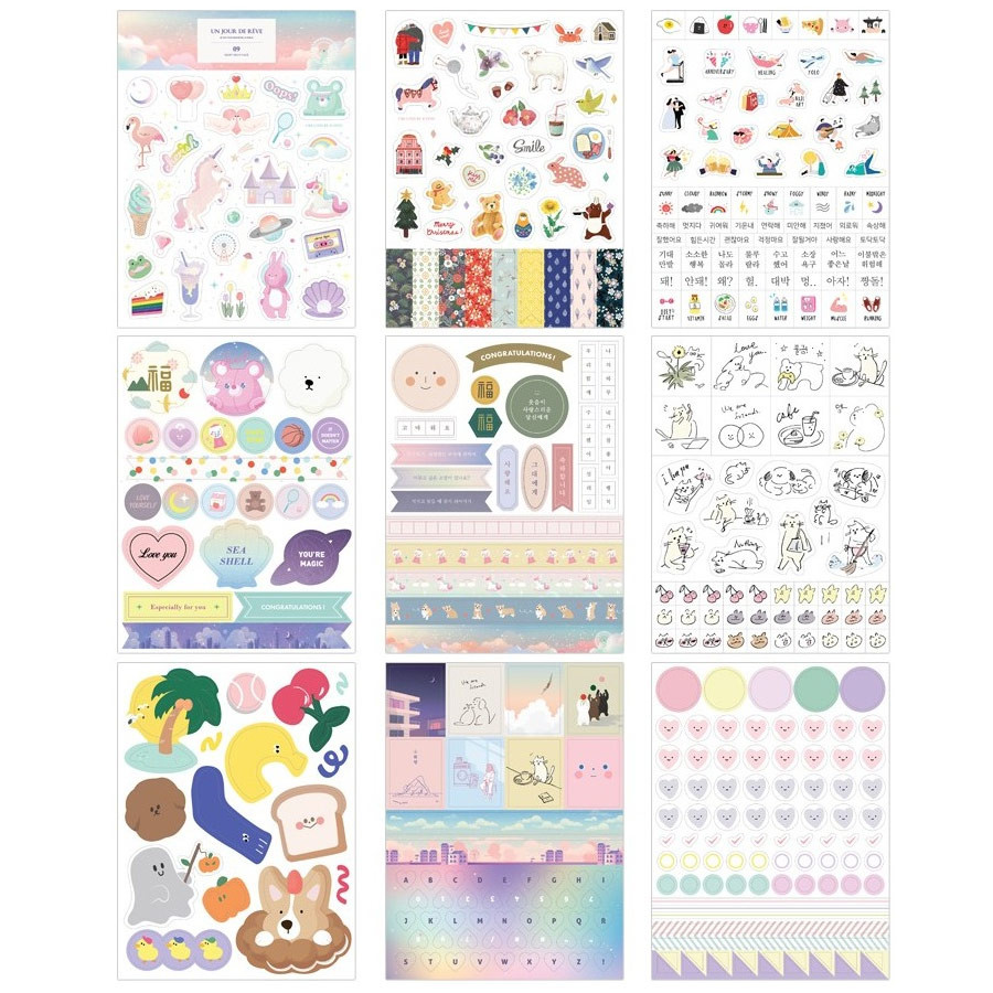 ICONIC Diary deco sticker 9 sheets in one set ver11