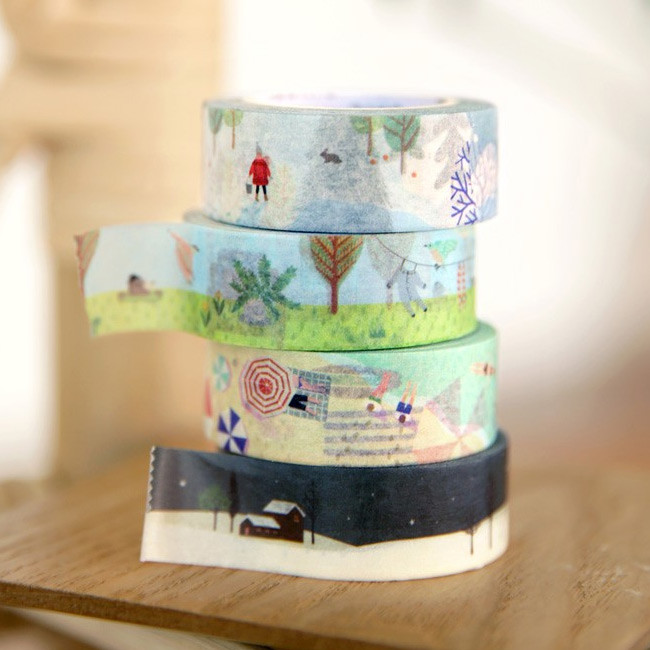 Gentle Wave Masking tape deco paper sticker - fallindesign.com