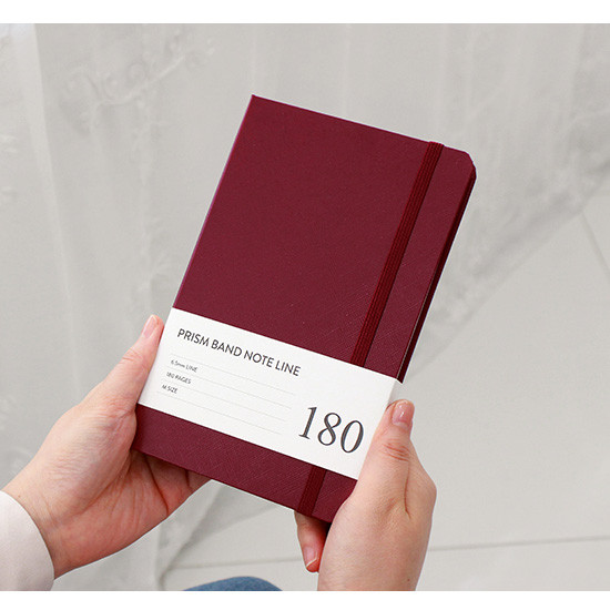 Prism 180 pages medium lined notebook with elastic band