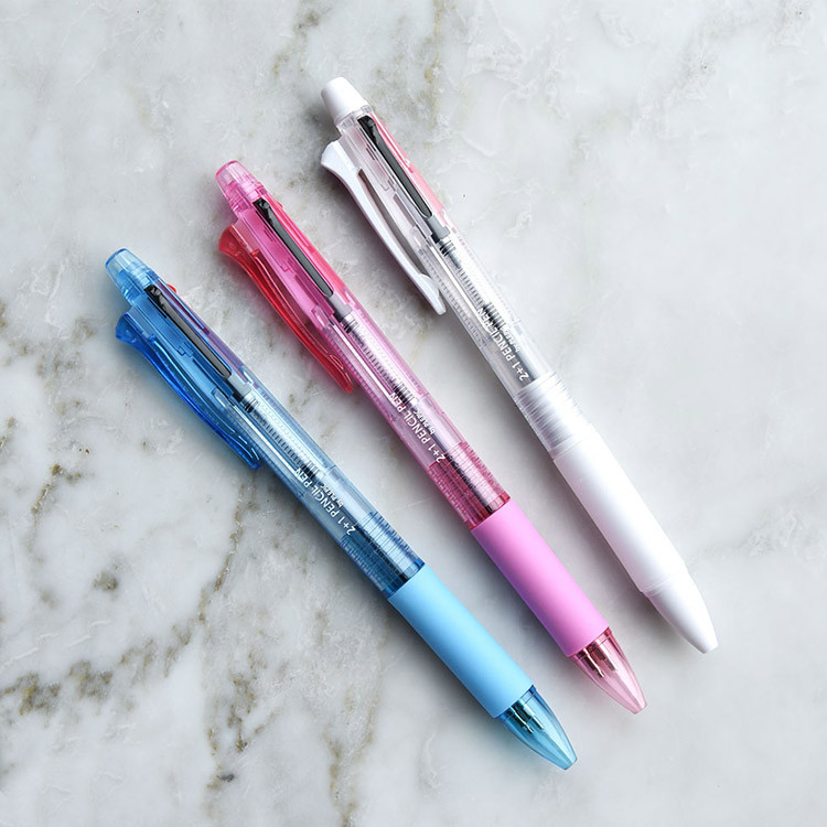 MONAMI 153 black and white knock retractable ballpoint pen