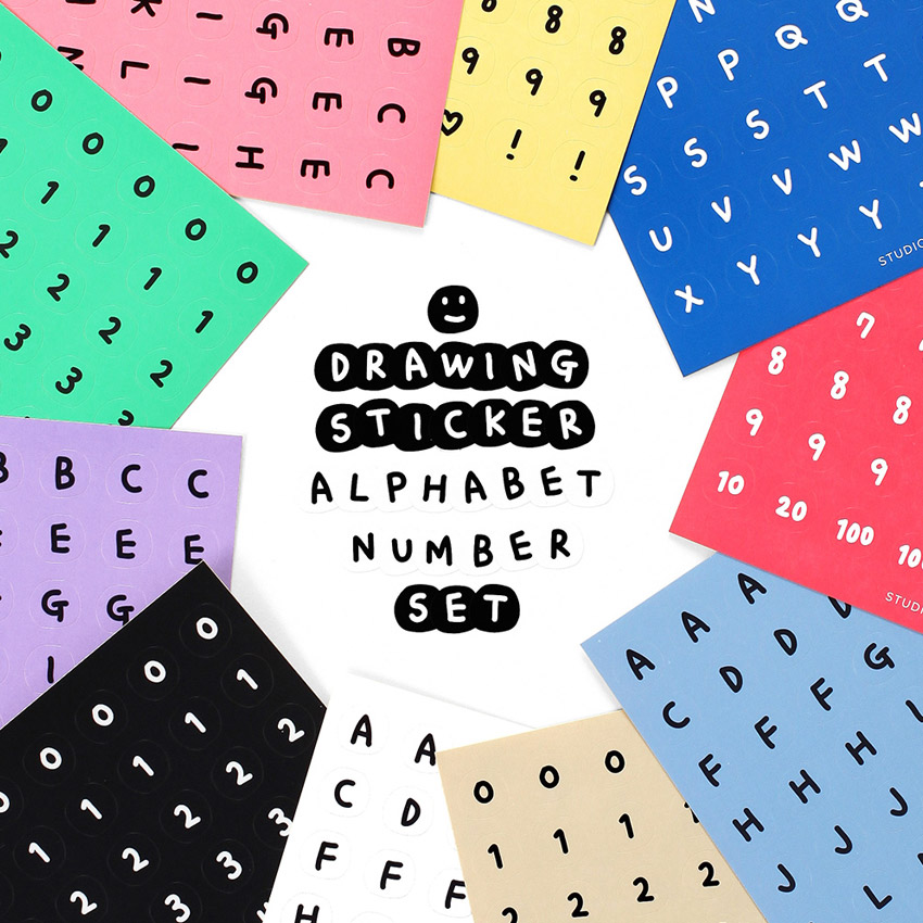 2NUL Drawing Alphabet and Number sticker set