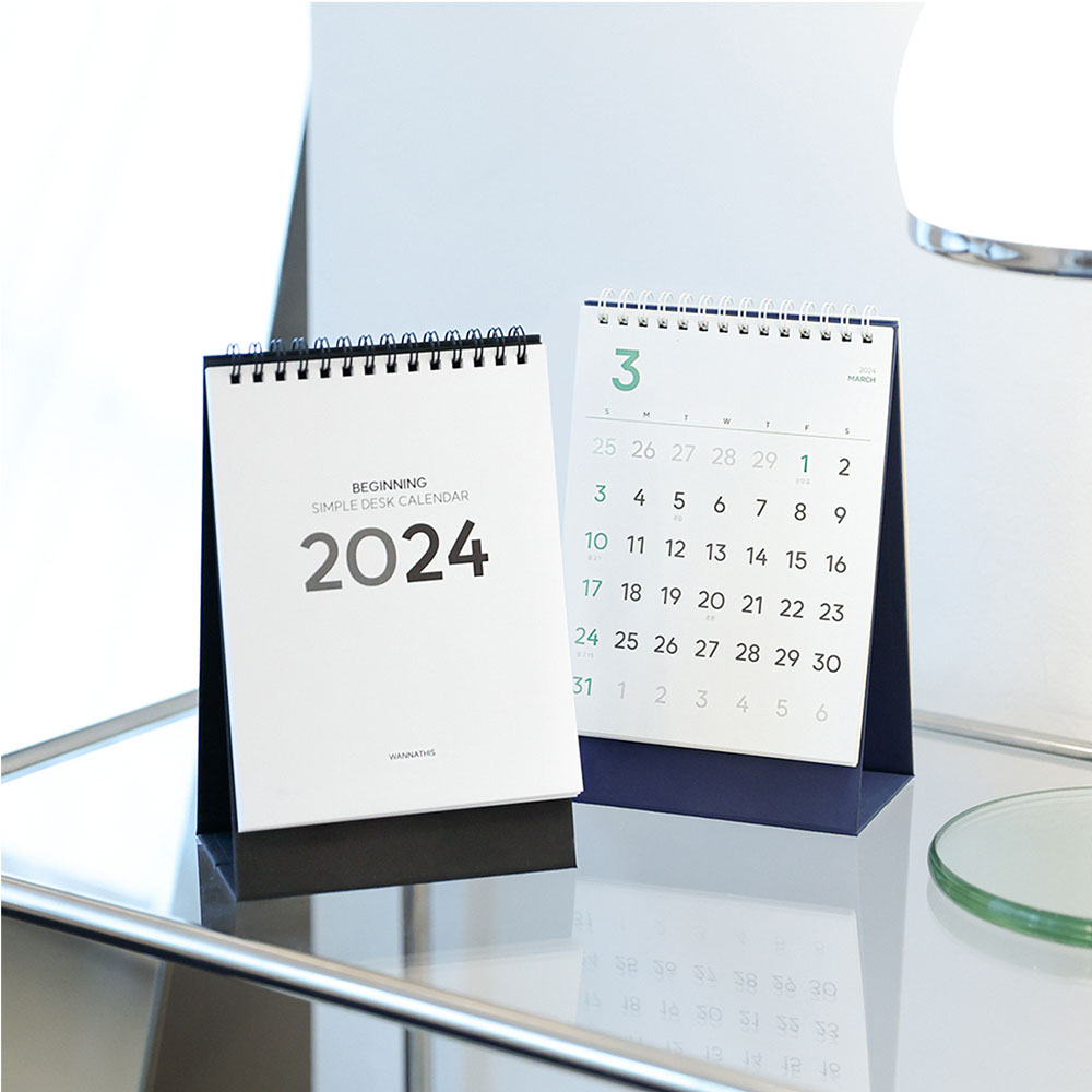 2024 Beginning Simple B6 Monthly Standing Flip Desk Calendar