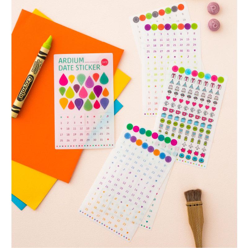 Ardium Date adhesive sticker set of 6 sheets - fallindesign