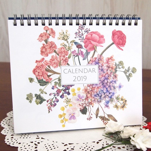 N.IVY 2019 Mercibloom spiral desk calendar -Fallindesign