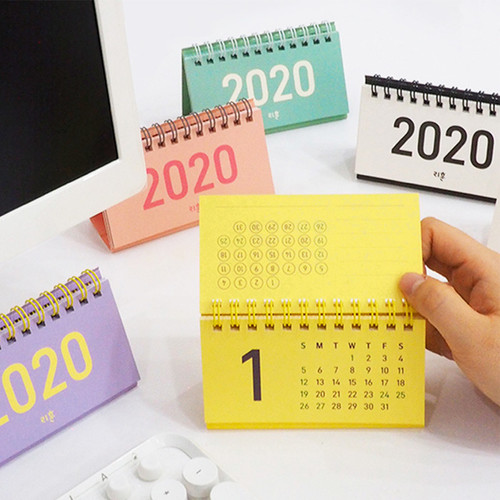 Rihoon 2020 Under monitor small monthly desk calendar